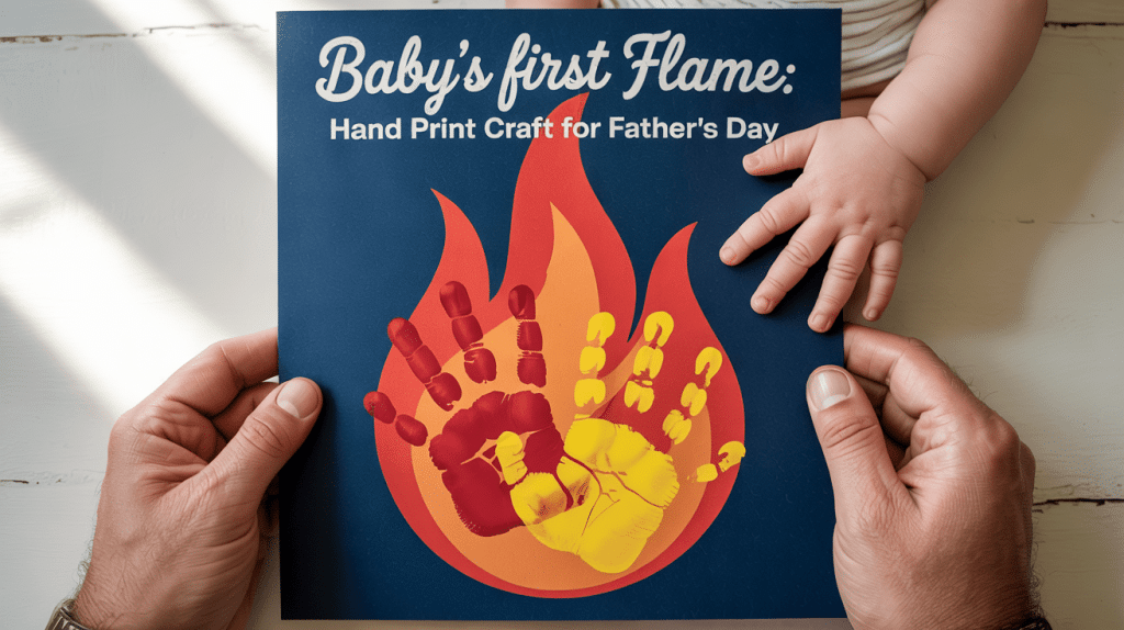 Infant Painted Hand Print Flame Craft: A Father's Day Treasure ...