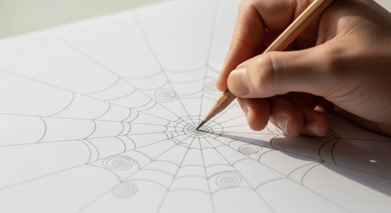 How to Draw a Spiderweb that Looks Real! - Mothers Always Right