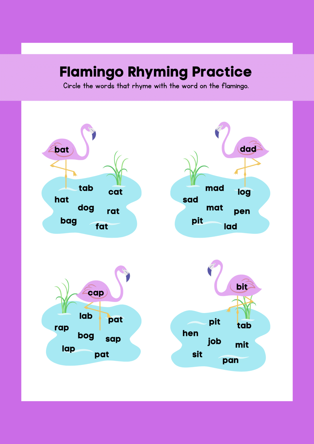 61 Easy Rhyming Words for Kids with Free Worksheets - Mothers Always Right